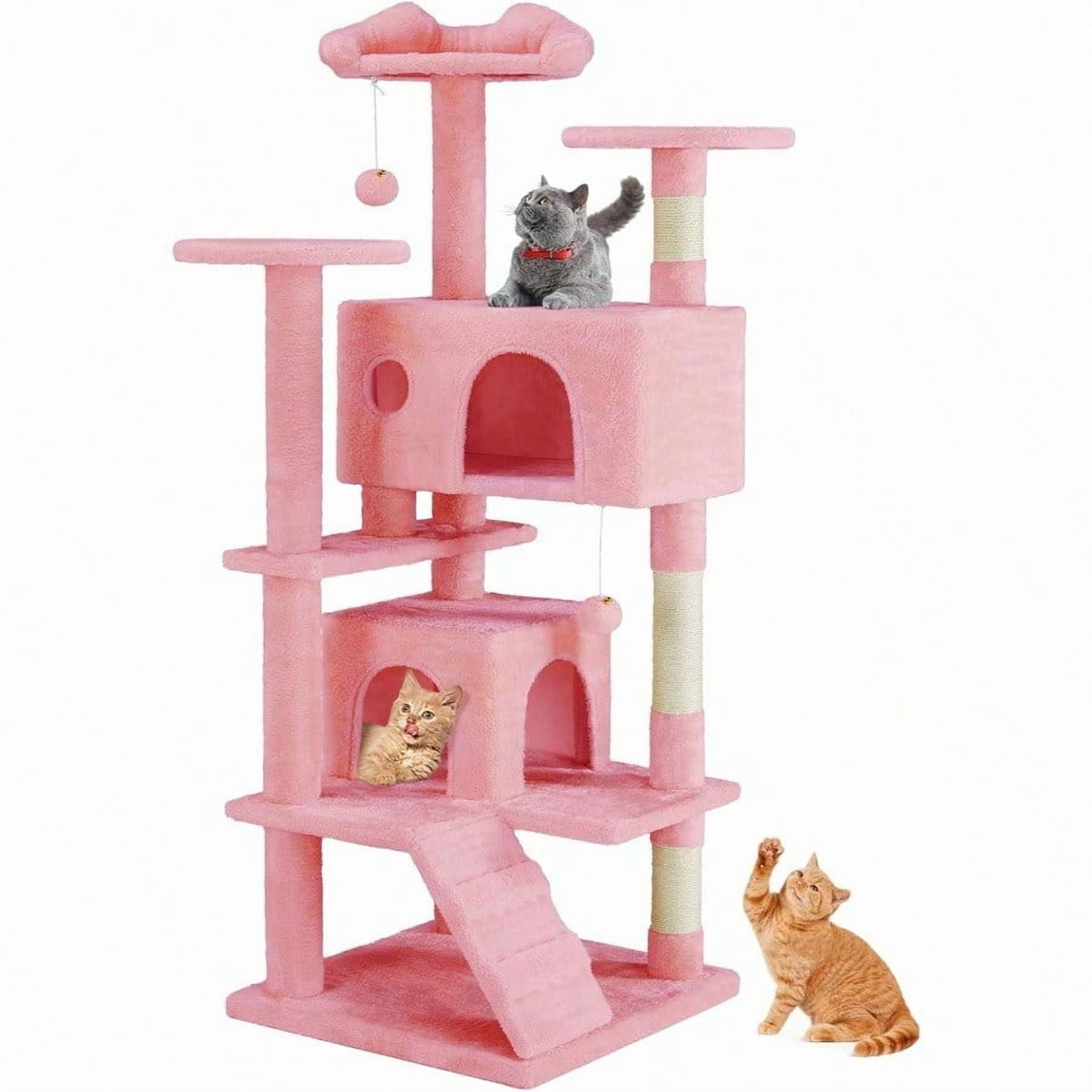 54 Inch Cat Tree Tower Multi-Level with Cat Scratching Post Indoor Cat ...
