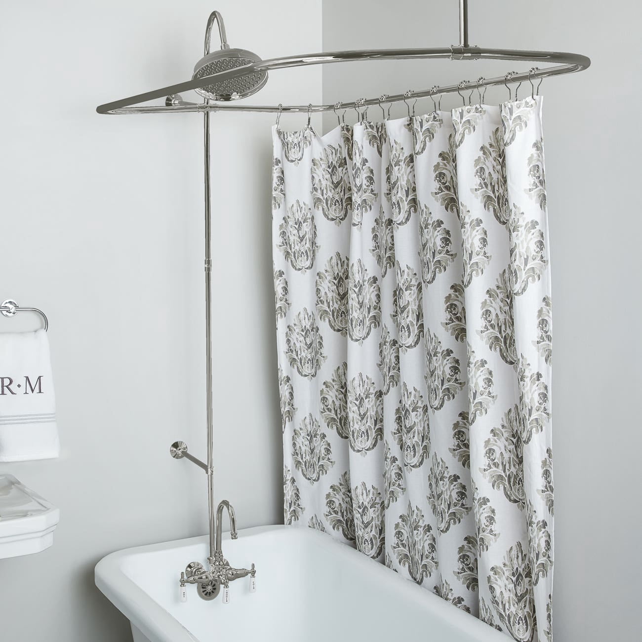 54 Inch Clawfoot Tub Shower Enclosure with Rain Shower Head - Walmart.com