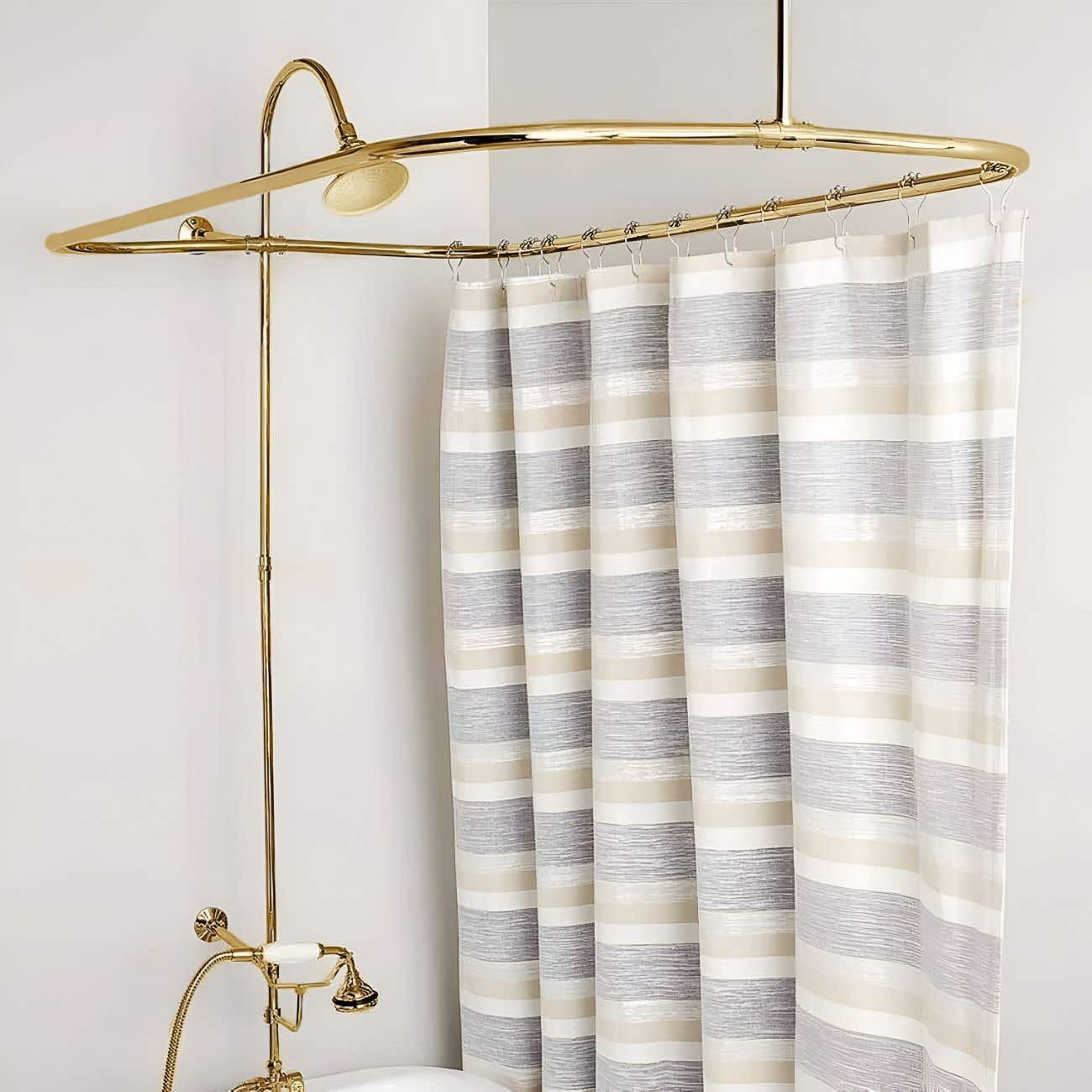 54 Inch End Mount Shower Conversion Kit with Handshower Cradle ...