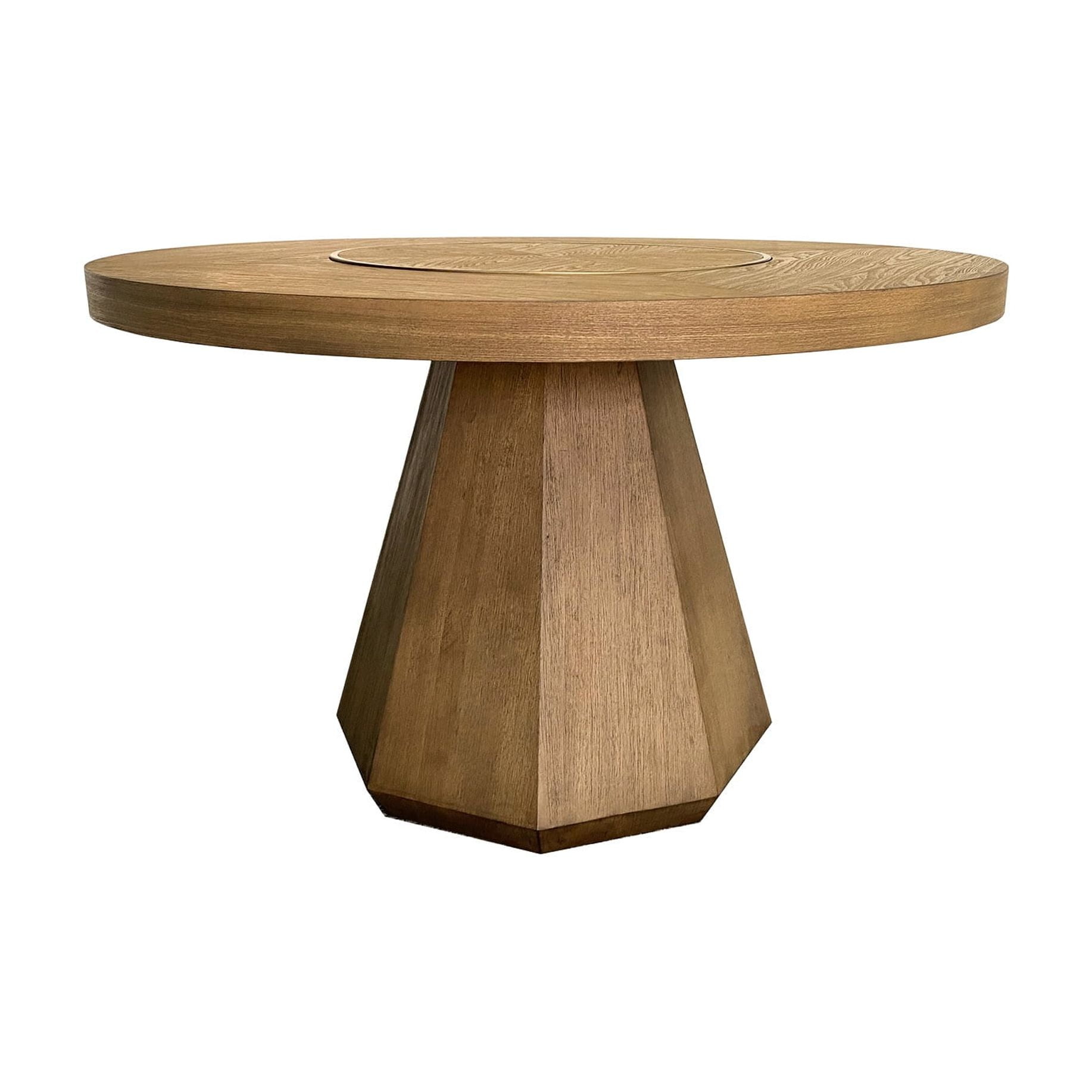 54-Inch Round Dining Table, Latte Finish, Solid Wood + MDF | Lazy Susan ...