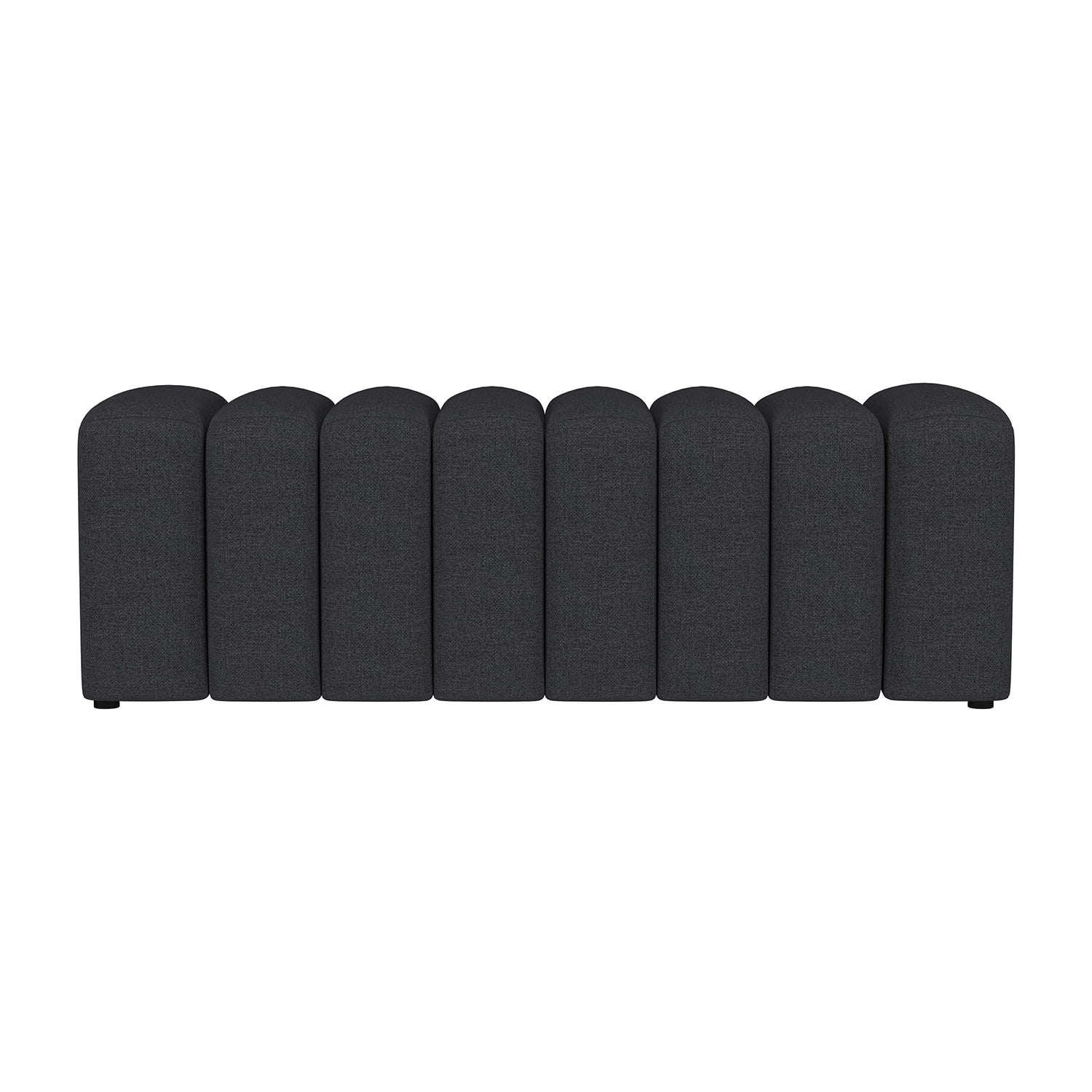 54 Inch Tufted Fabric Accent Bench, Charcoal Upholstered Backless Bench ...