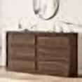 54 Inch Wide 6 Drawer Dresser, Modern Wooden Storage Cabinet with Large ...