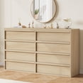 54 Inch Wide Natural Oak 8-Drawer Bedroom Storage Dresser - Walmart.com