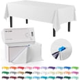 54 Inch by 300 Feet White Plastic Table Cover Roll with Slide Cutter ...