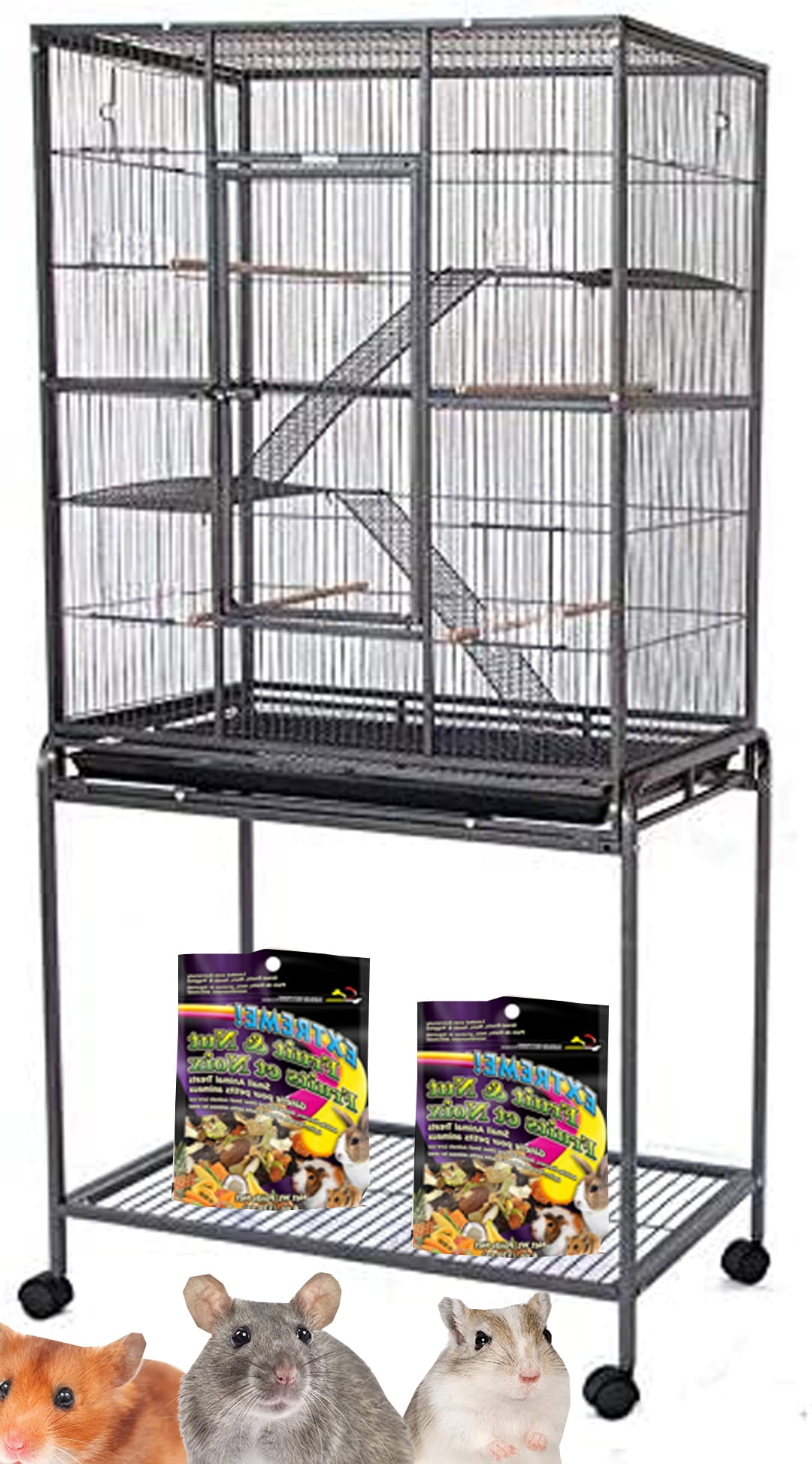 54" LARGE 3-Tiers Small Animal Critter House Habitat Cage With Narrow 1 ...