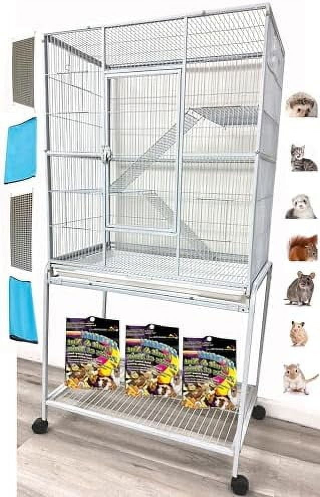 54" Large Wrought Iron Chewproof 4-Levels Tight 1/2-inch Bar Spacing ...