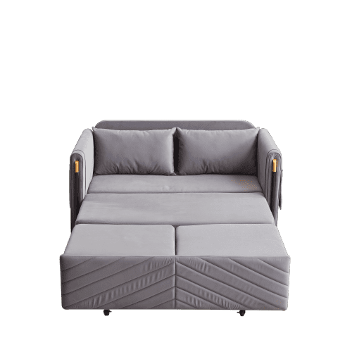 54" Modern Convertible Sofa Bed with 2 Detachable Arm Pockets, Velvet ...