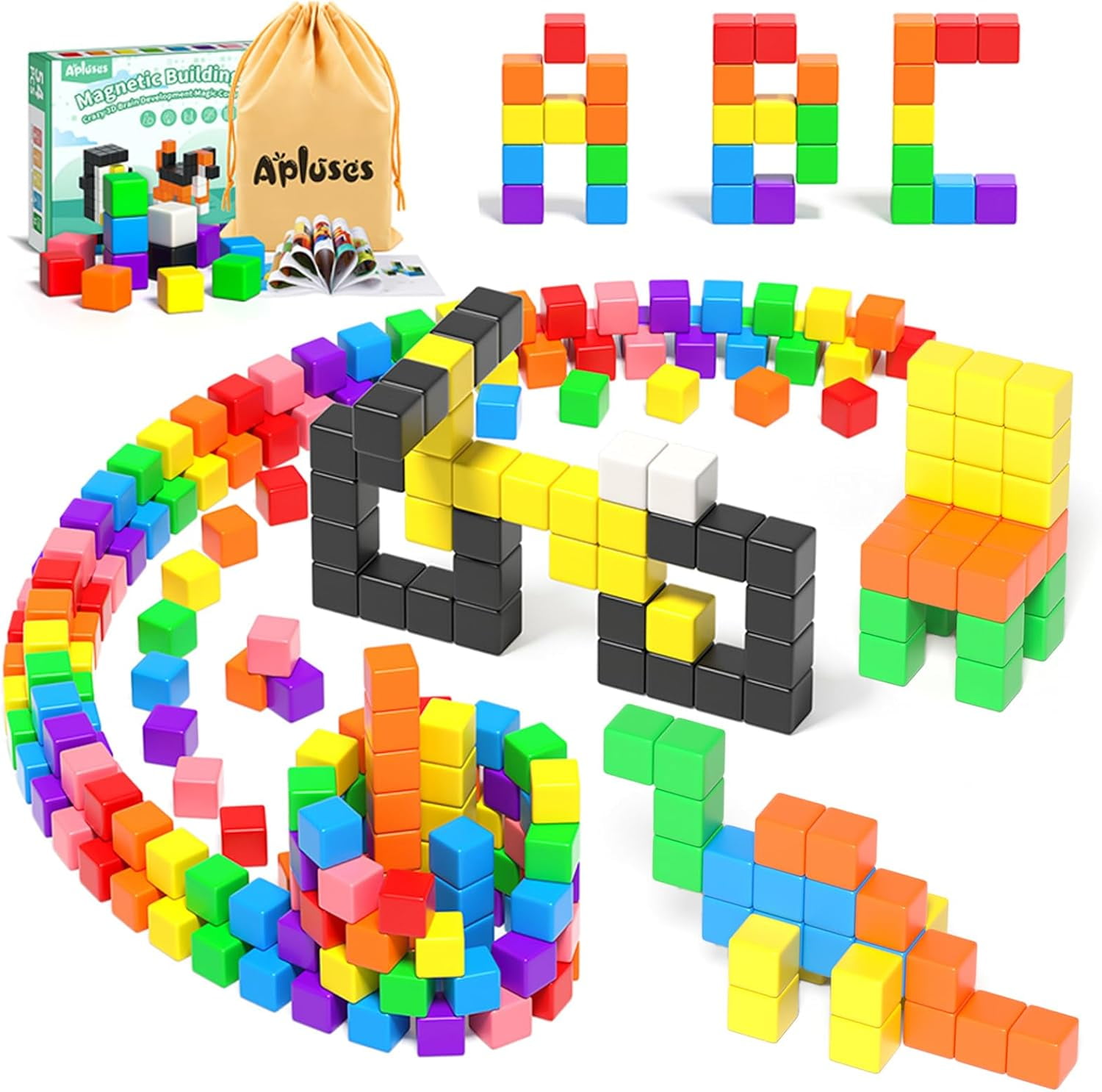 54 PCS Magnetic Blocks, Magnetic Building Blocks for Toddlers 3 ...