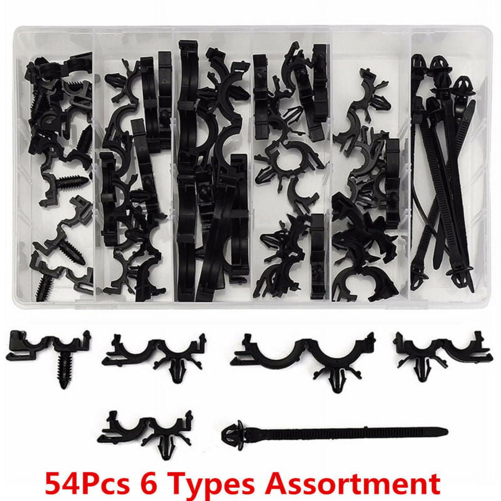 54 PCS Wire Loom Routing Clip Wiring Harness Assortment Convoluted ...