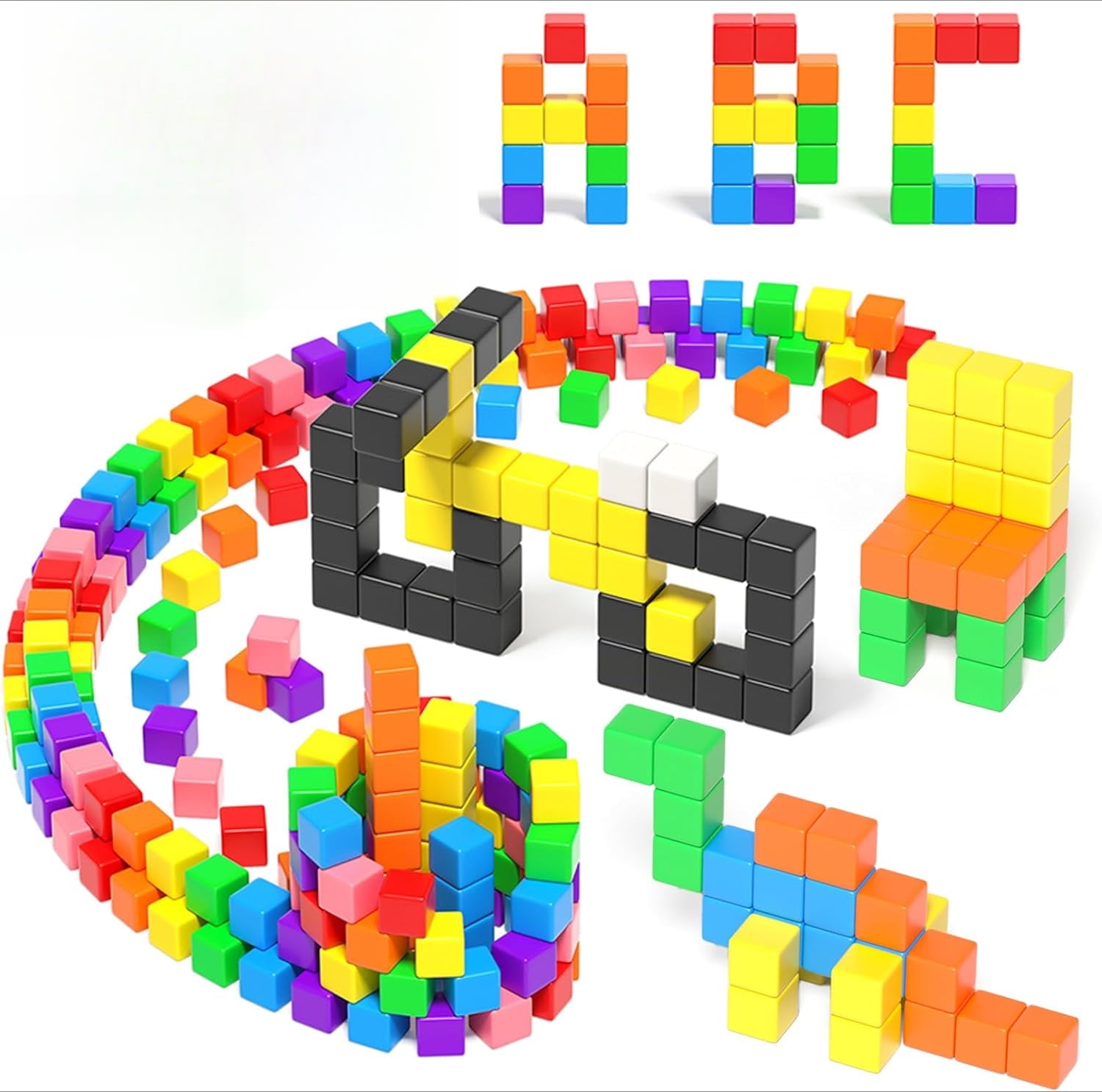 54 PCS magnetic blocks, 3 or more magnetic blocks for children ...
