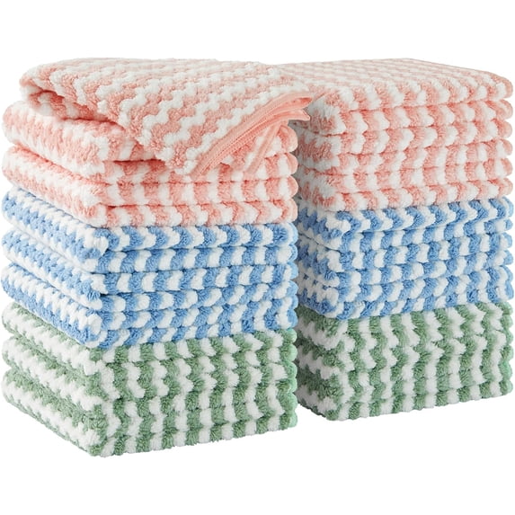 54 Packs Microfiber Cleaning Cloths, 10" x 10" Kitchen Towels ...