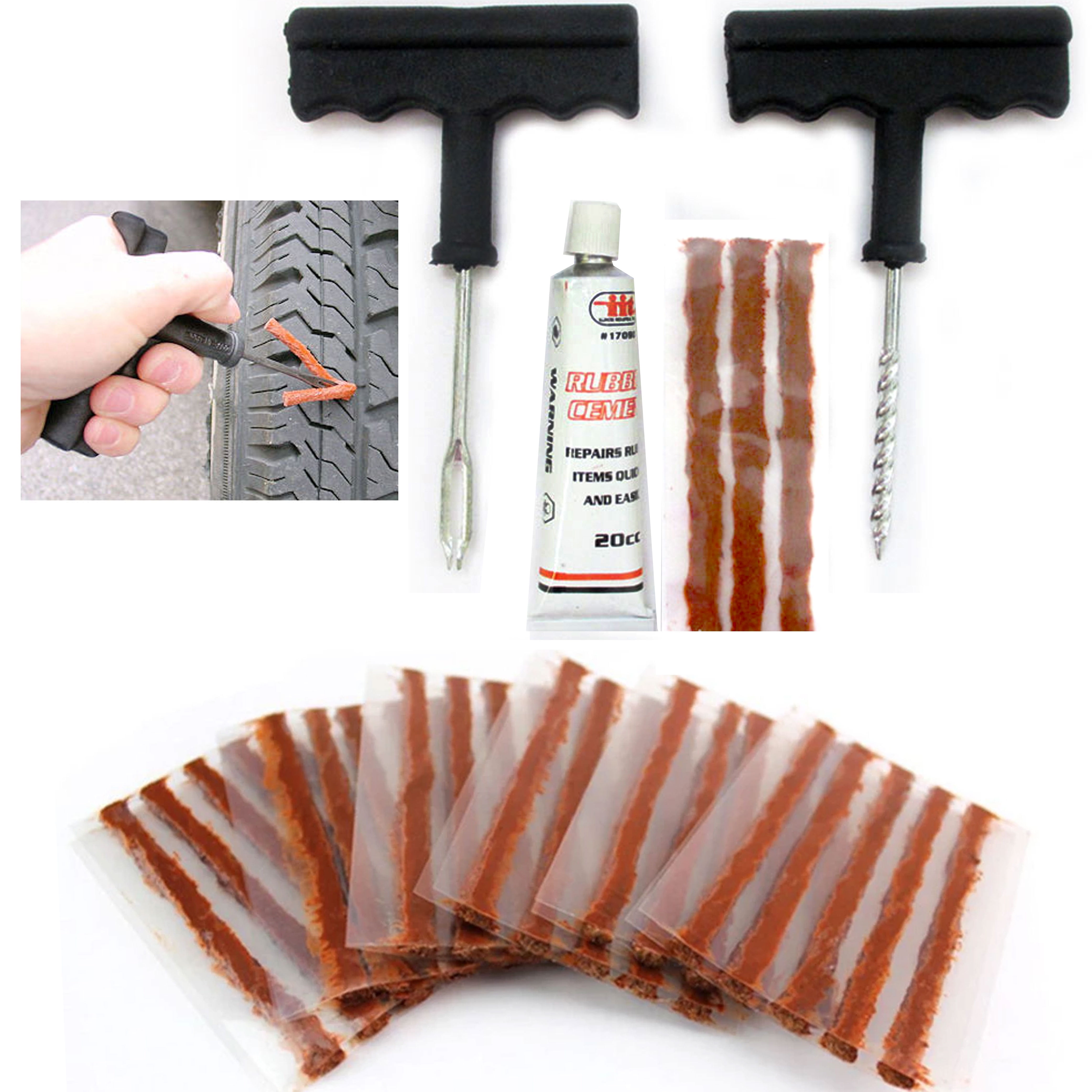 54 Pc Tire Repair Kit DIY Flat Tire Repair Home Plug Patch Car Truck ...