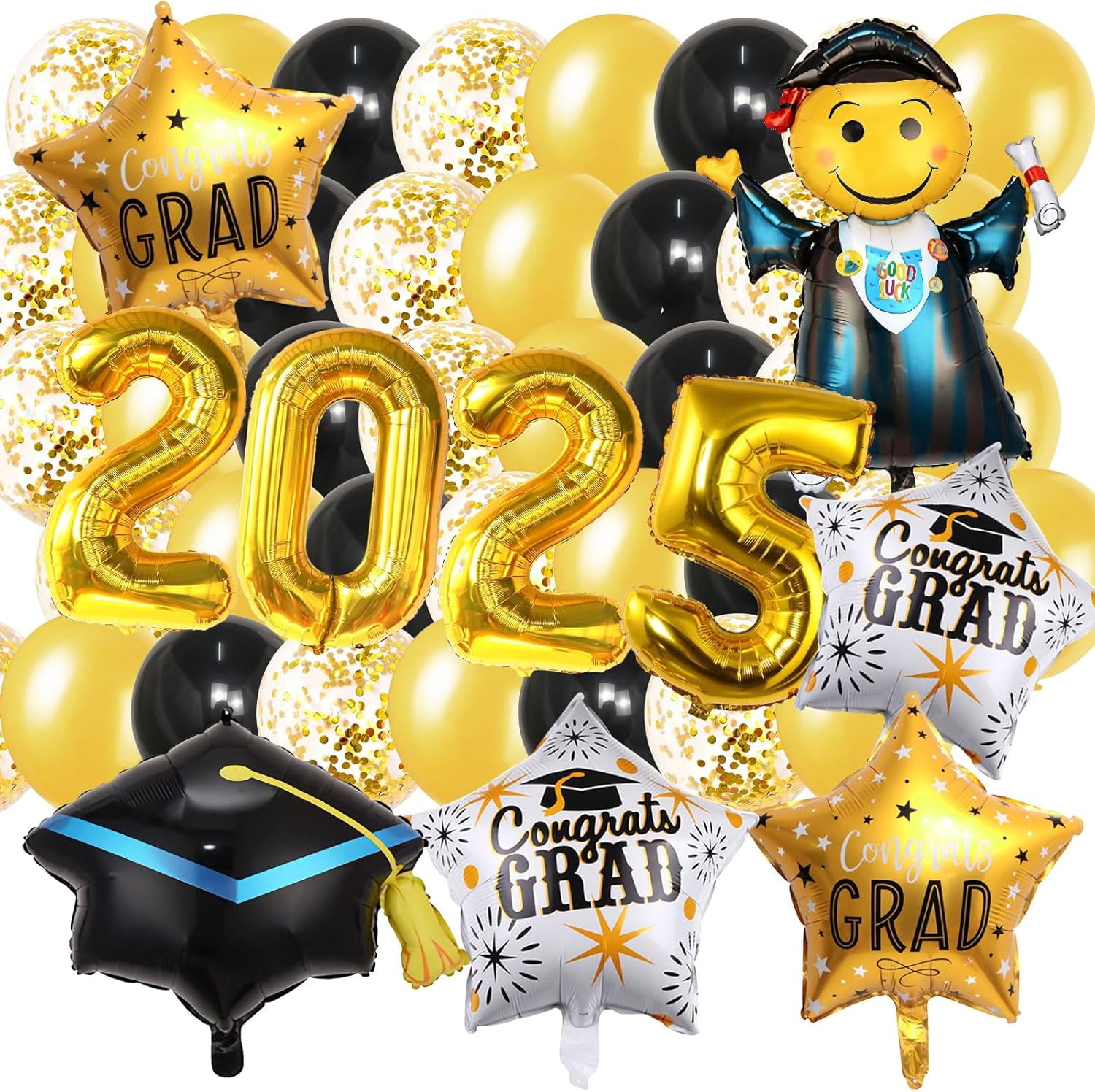 54 Pcs Graduation Decorations 2025, Graduation Decorations with Balloons, Graduation Cap, 2025 ...