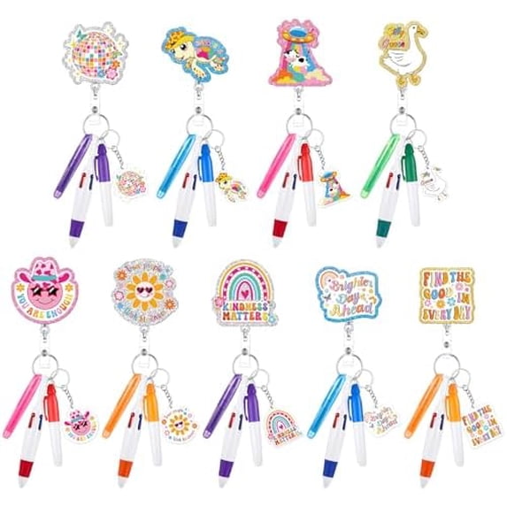 54 Pcs Nurse Badge Reel Pens Mini Highlighter Pens Bulk Nursing Week ...