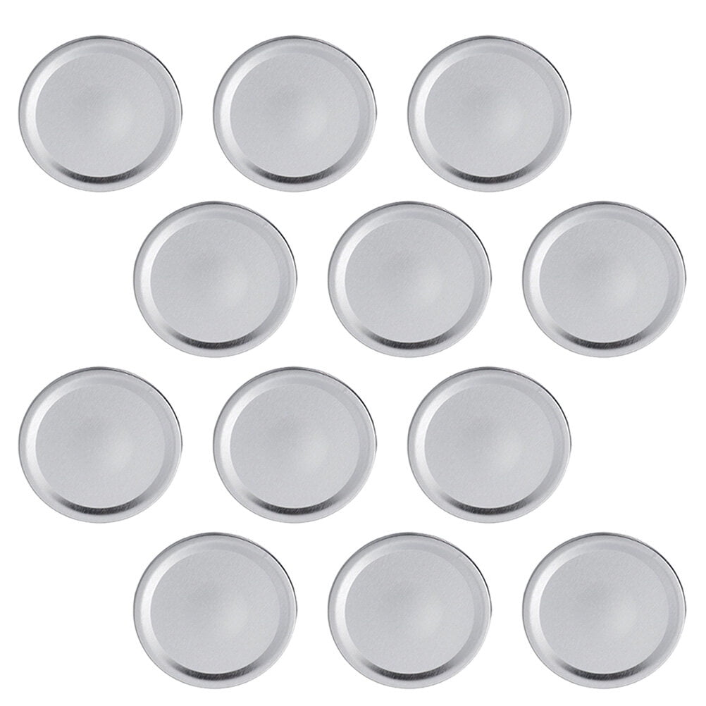 54 Pcs Silver Band Ring Mason Jar Lids Storage Metal Caps Rings Wide ...