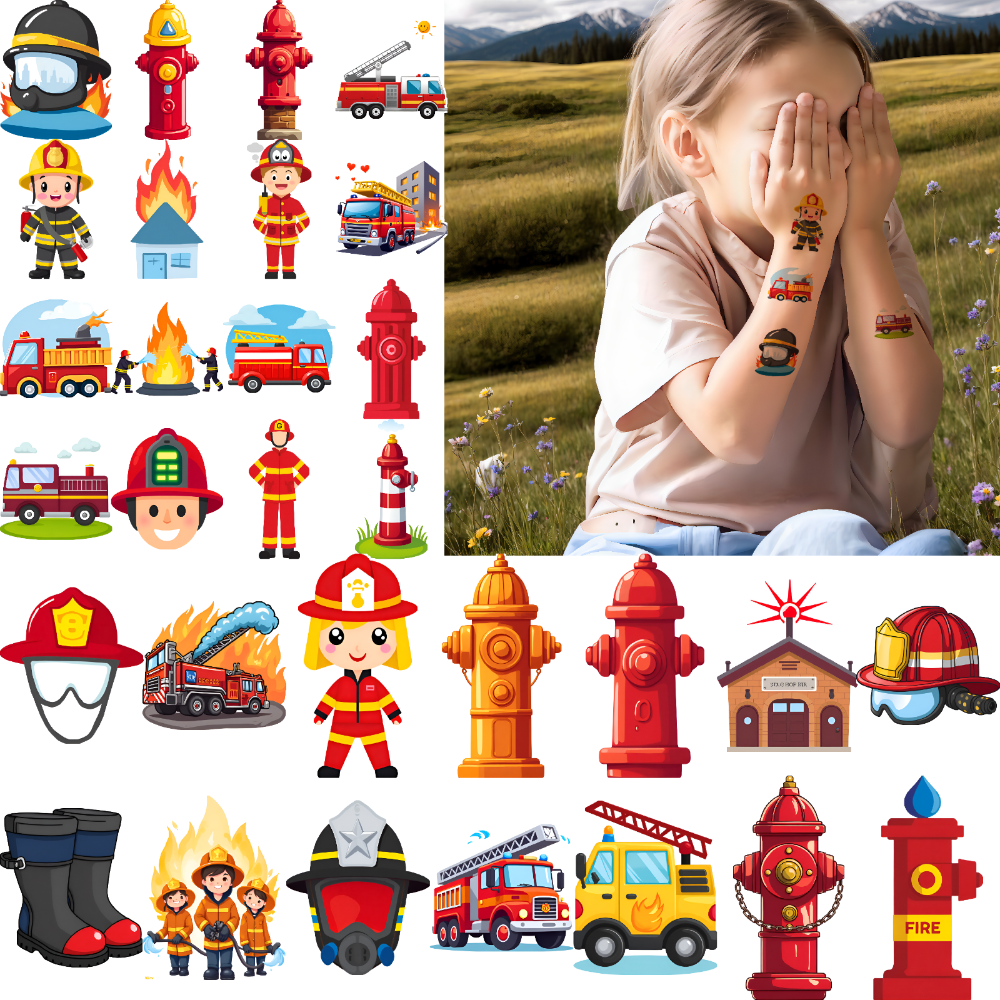 54 Pcs Temporary Tattoos, Waterproof Long Lasting Body Stickers Fire ...