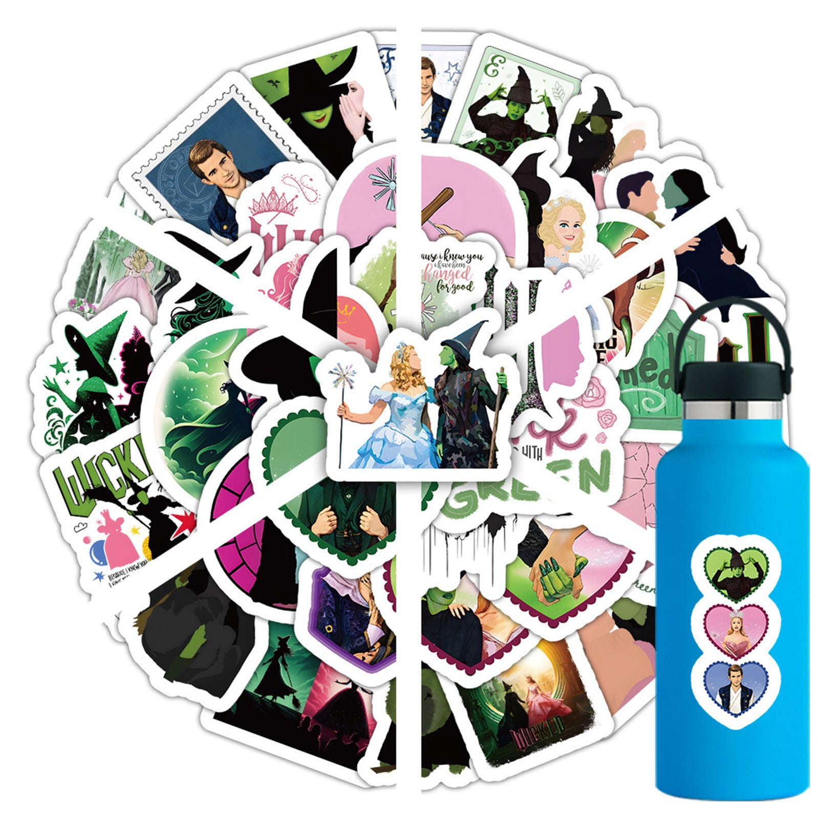 54 Pcs Wicked Stickers Pack, Wicked Waterproof Decals for DIY Wicked Merch Waterproof Decals for ...