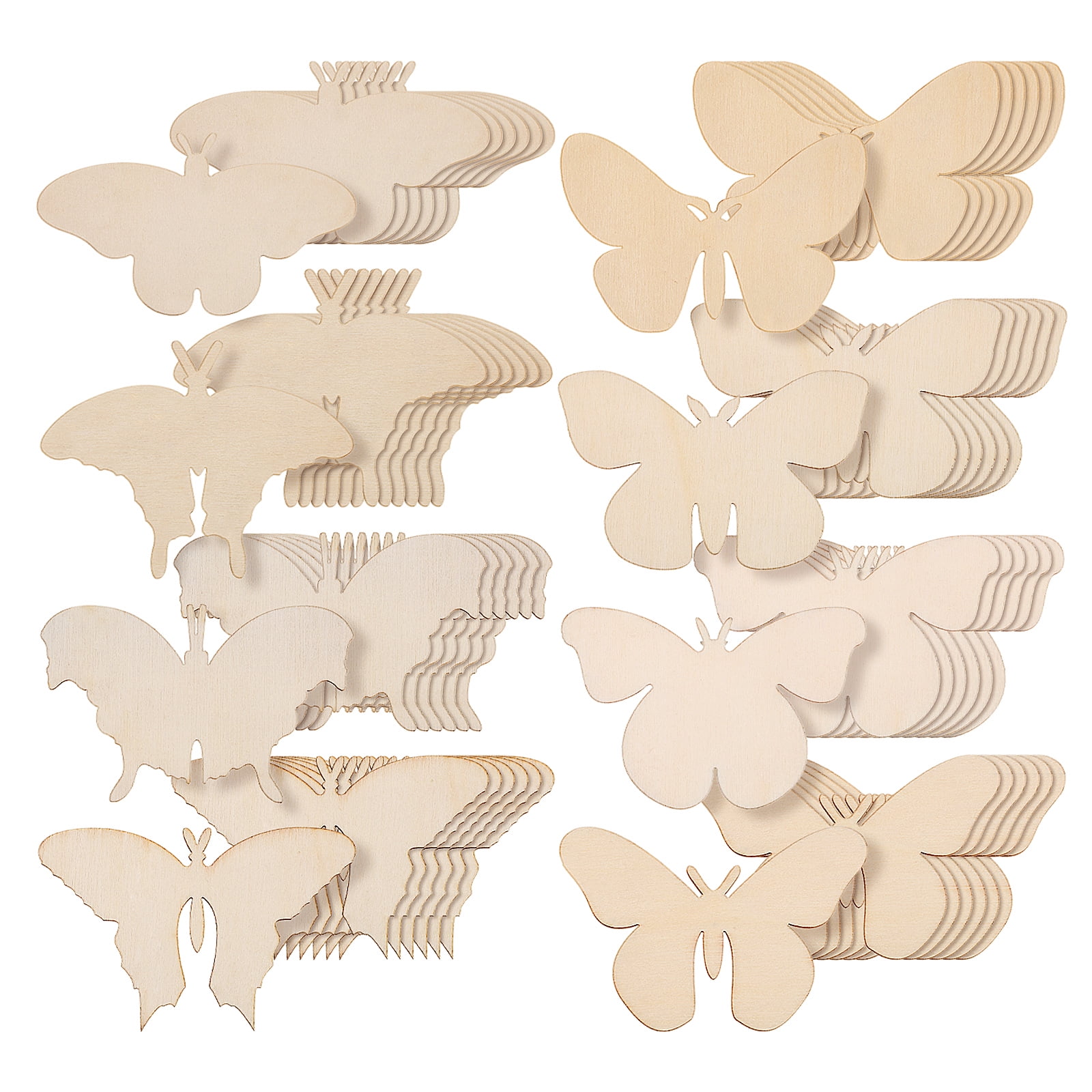 LITINKIMI Butterfly Cutouts Wood Assorted Color 54Pcs 3.1x2.4x0.08In ...