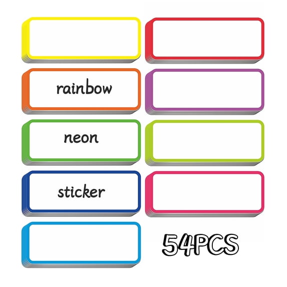54 Pieces Magnetic Dry Erase Labels - 9 Colors Reusable Name Plate Tags ...