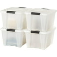 54 Qt Stackable Plastic Storage Bins with Lids, 6 Pack - BPA-Free, Made ...