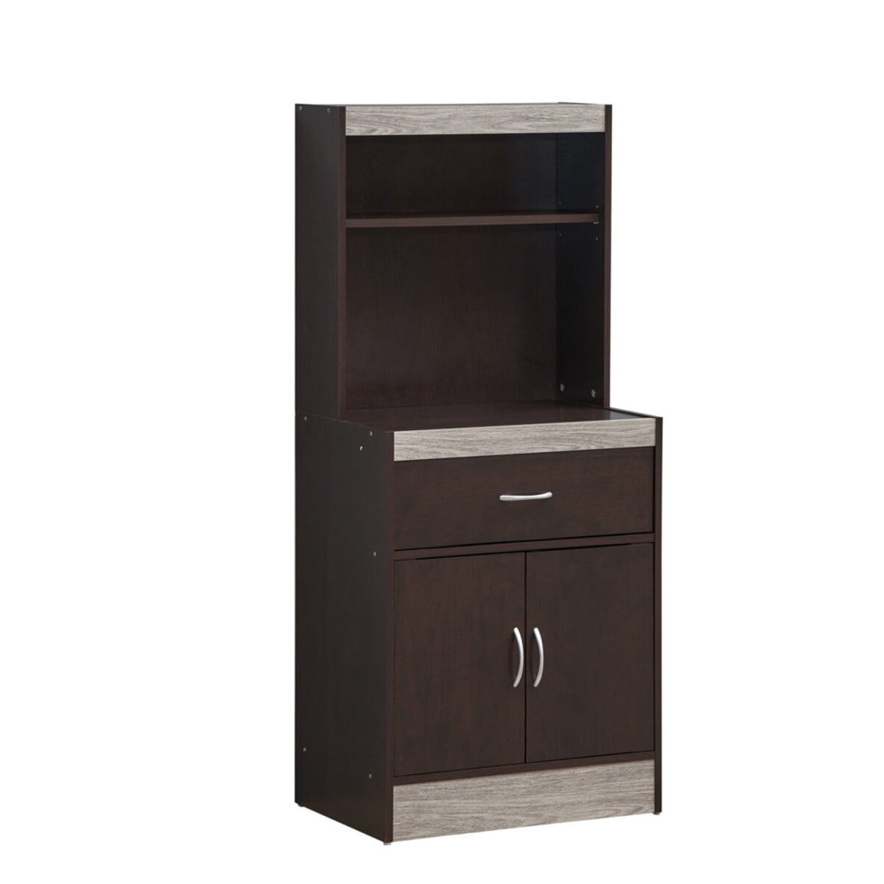 54" Tall Open Shelves, 1-Drawer and Bottom Enclosed Storage Kitchen ...