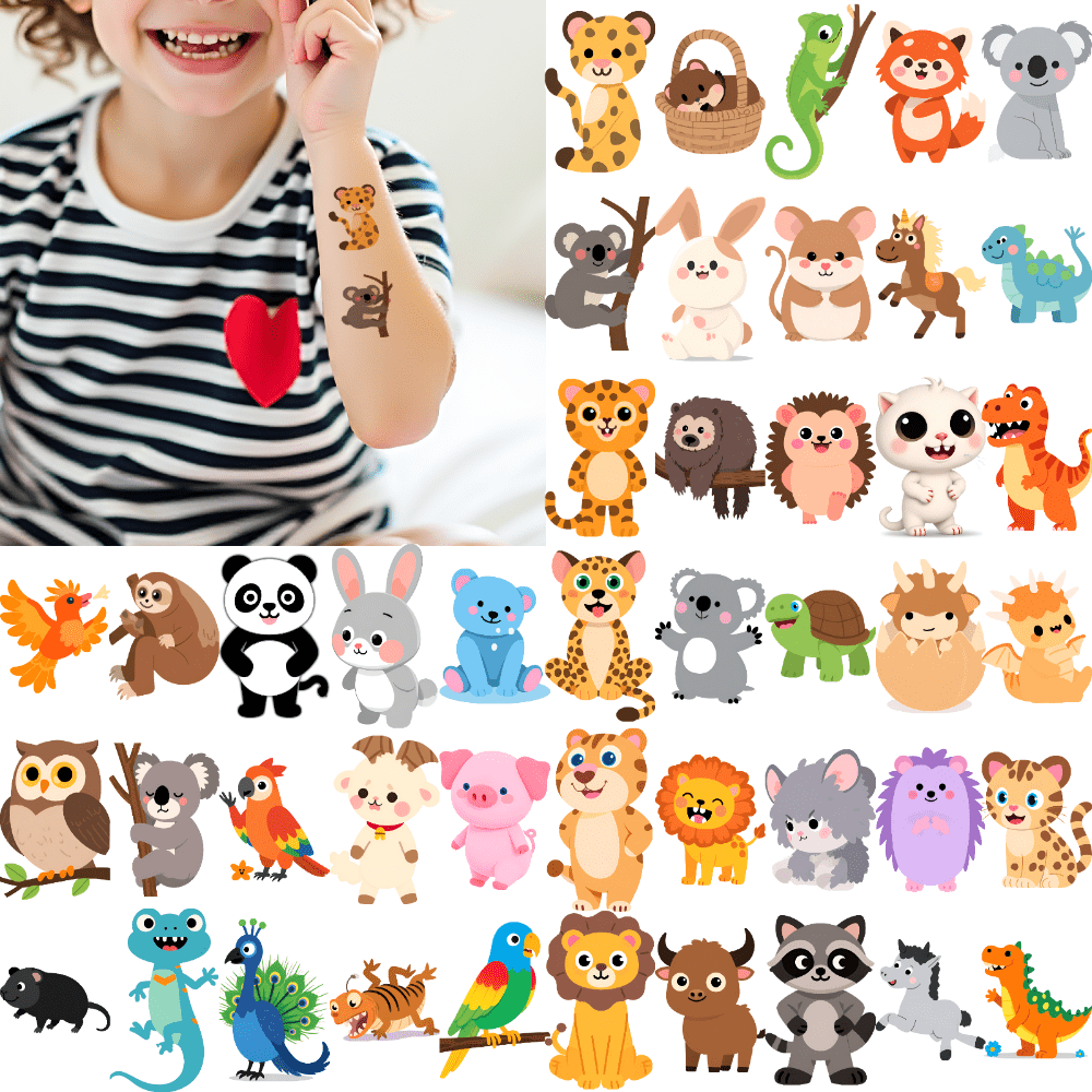 54 Temporary Tattoo Stickers Waterproof Long Lasting Body Stickers Cute ...
