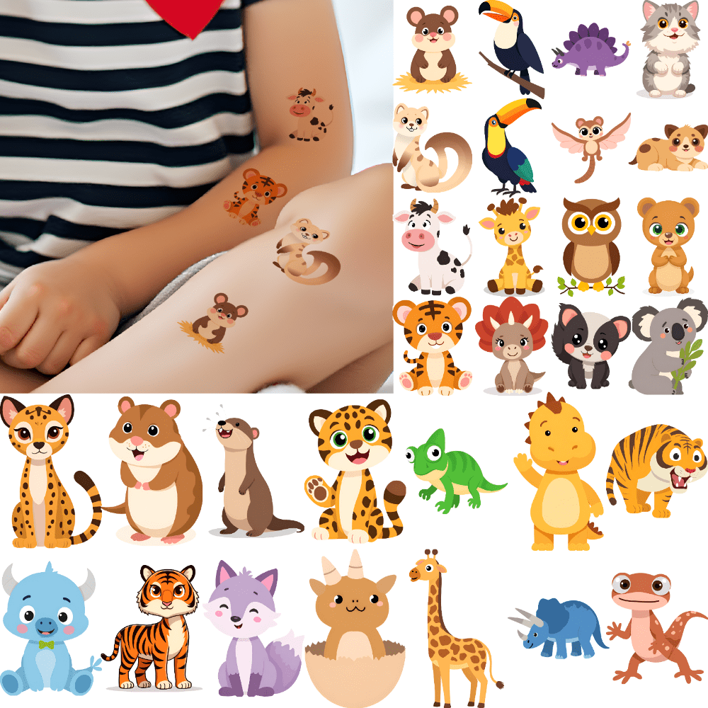 54 Temporary Tattoo Stickers Waterproof Long Lasting Body Stickers Cute ...