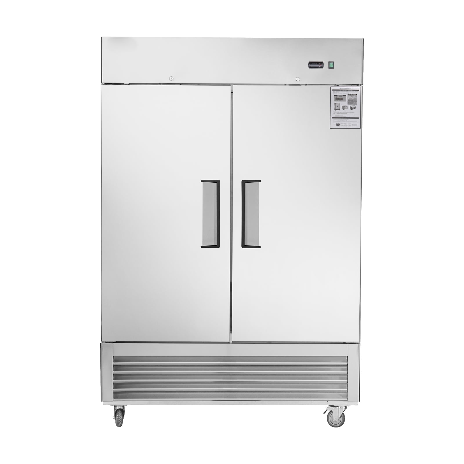 CamelliaRiver 54"W Commercial Refrigerator 2 Section 2 Solid Door ...