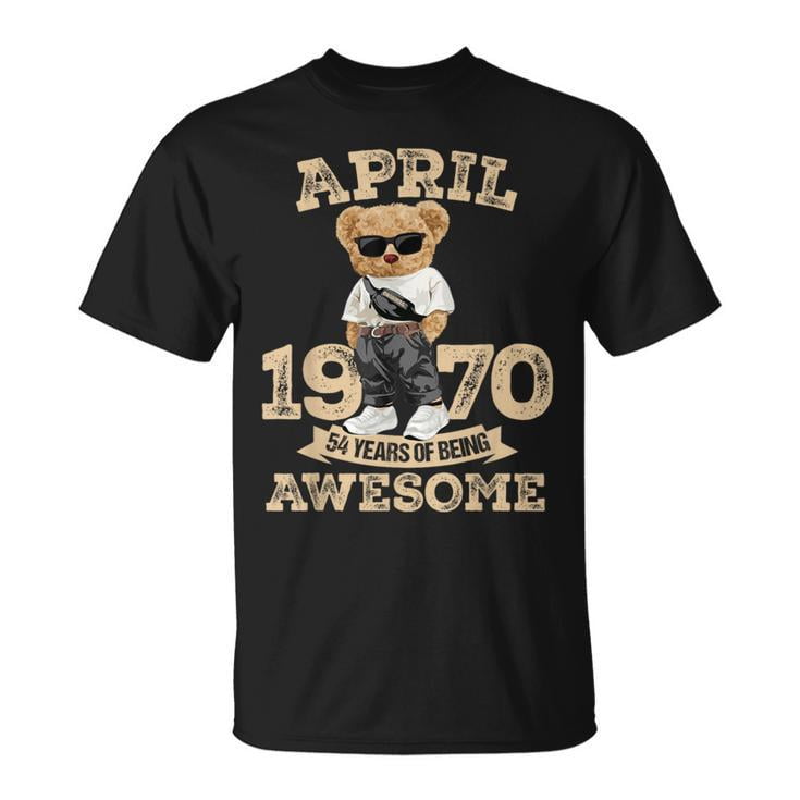 54 Year Old Awesome April 1970 T-Shirt – 54th Birthday Shirt, Vintage ...