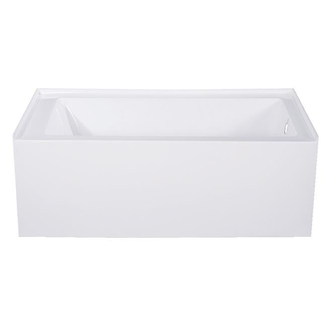 54 in. Acrylic Alcove Tub with Right Hand Drain, White - Walmart.com