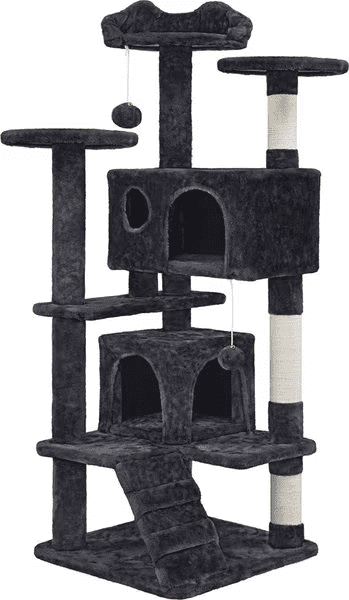 54-in Multi-Level Cat Scratching Tree for Large Indoor Cats with Sisal ...
