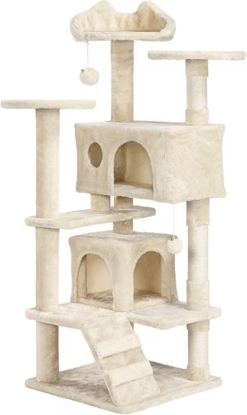 54-in Multi-Level Cat Scratching Tree for Large Indoor Cats with Sisal ...