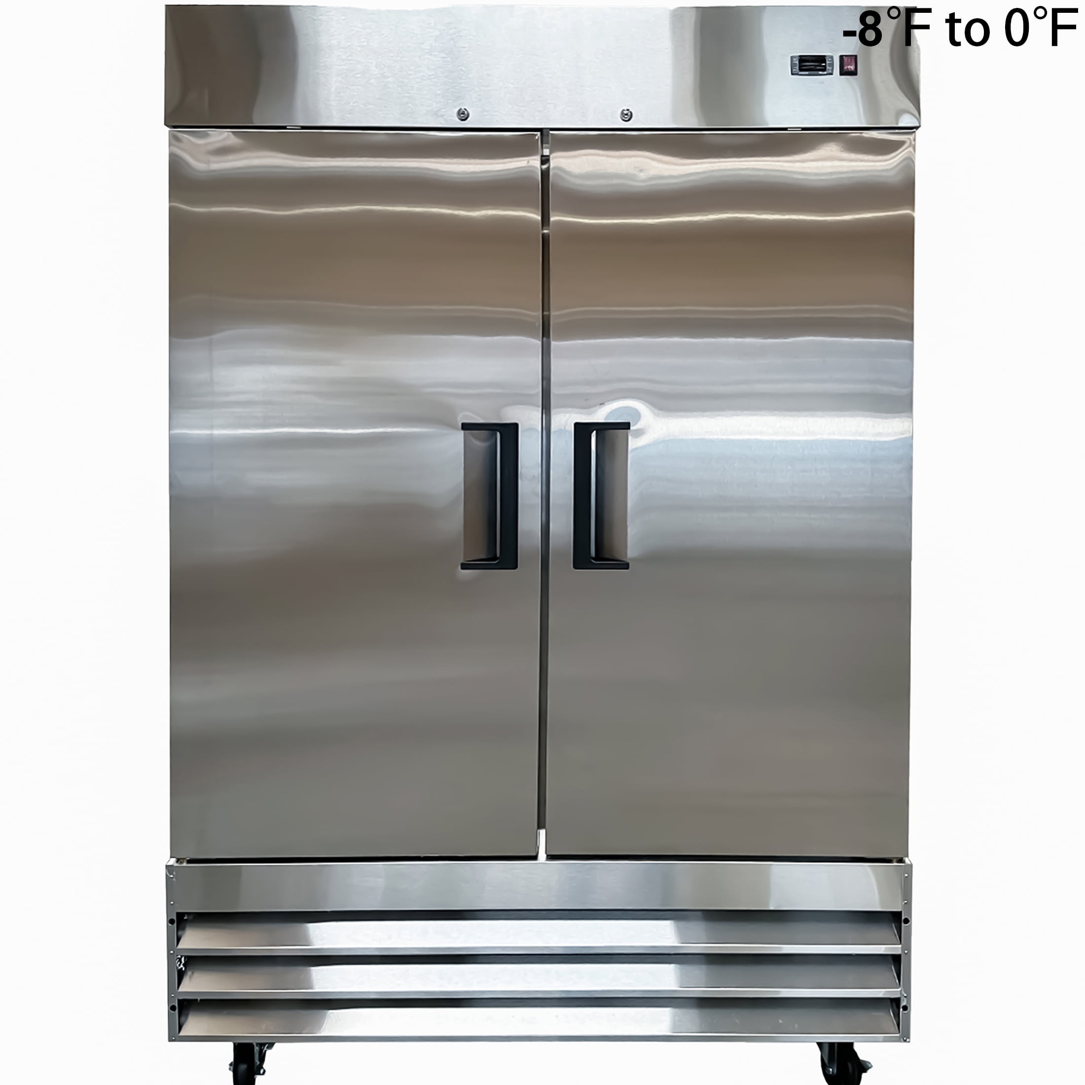 Elite 54in Industrial NSF Stainless Steel Upright Freezer, 2-Door, Auto ...