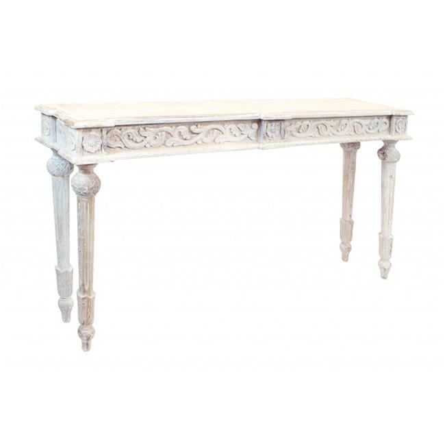 54 in. White Solid Wood Distressed Console Table - Walmart.com