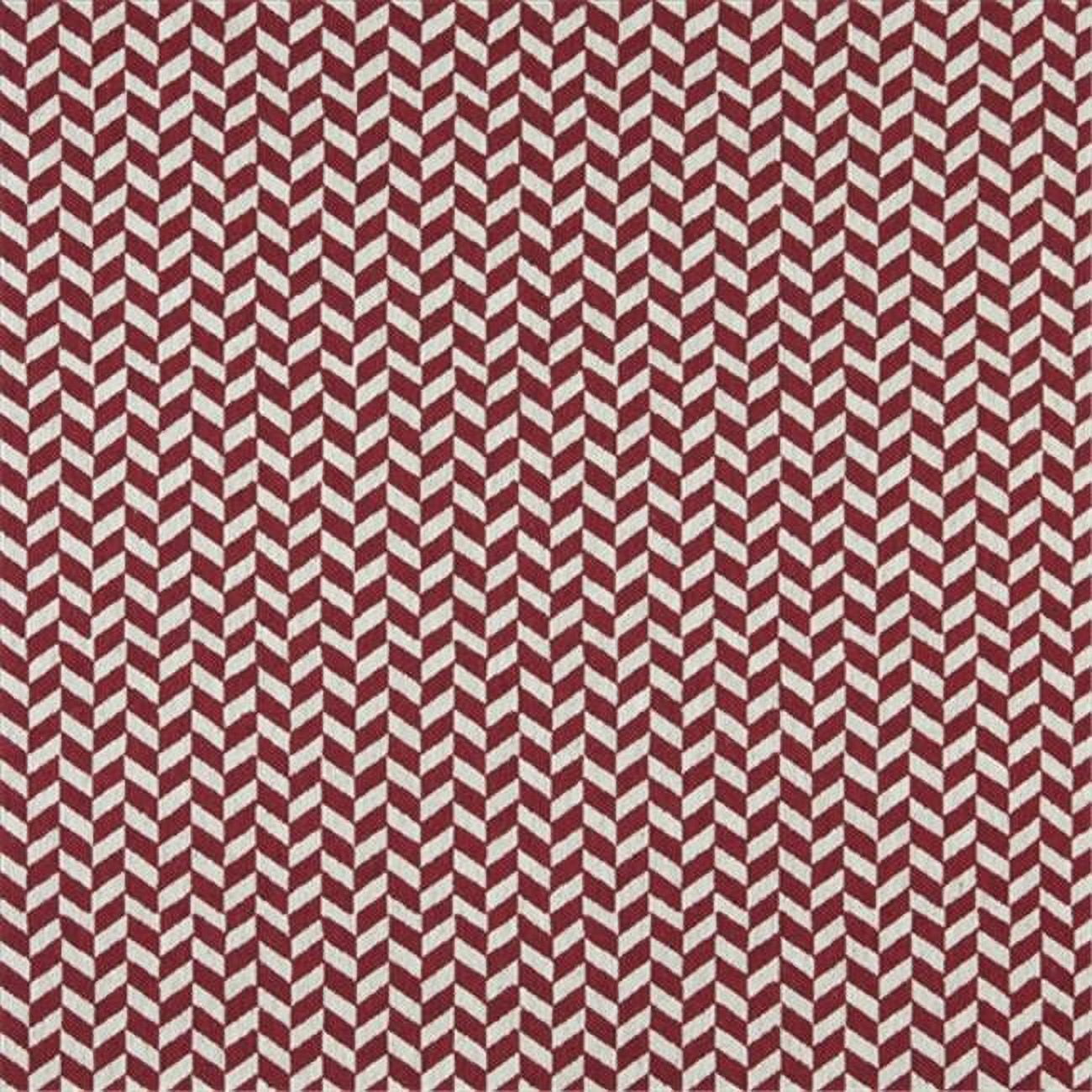 54 in. Wide Red And Off White- Herringbone Slanted Check Designer ...