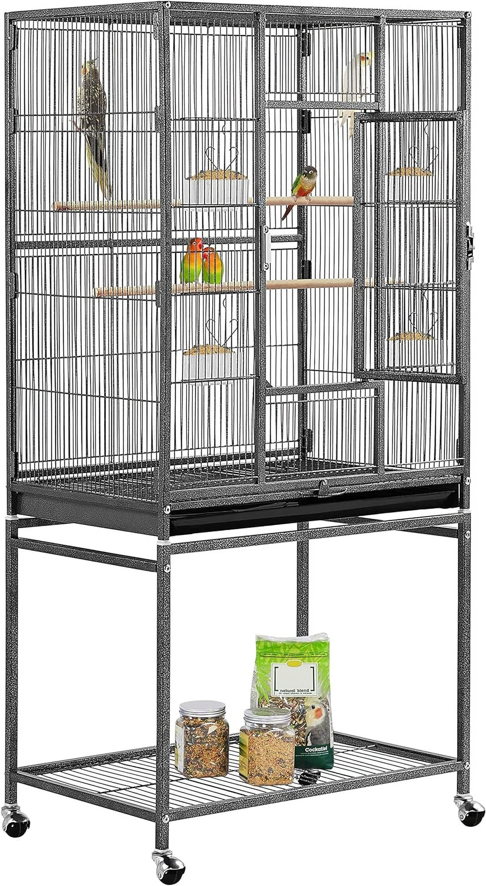 54-inch Wrought Iron Standing Large Parrot Parakeet Flight Bird Cage ...