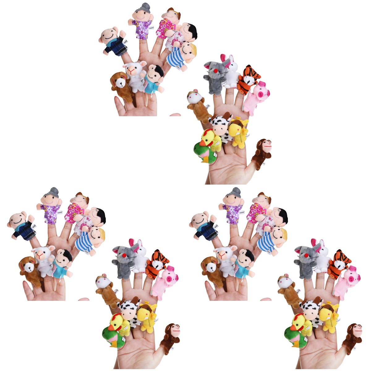 54 pcs Educational Toys Finger Puppets Story Time Finger Puppets 12 ...