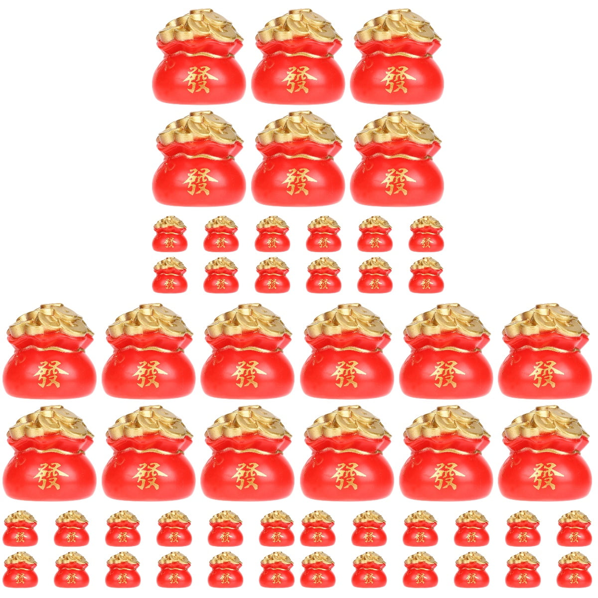 54 pcs Mini Gold Ingots Wealth Treasure Bowl Small Cornucopia Statue ...