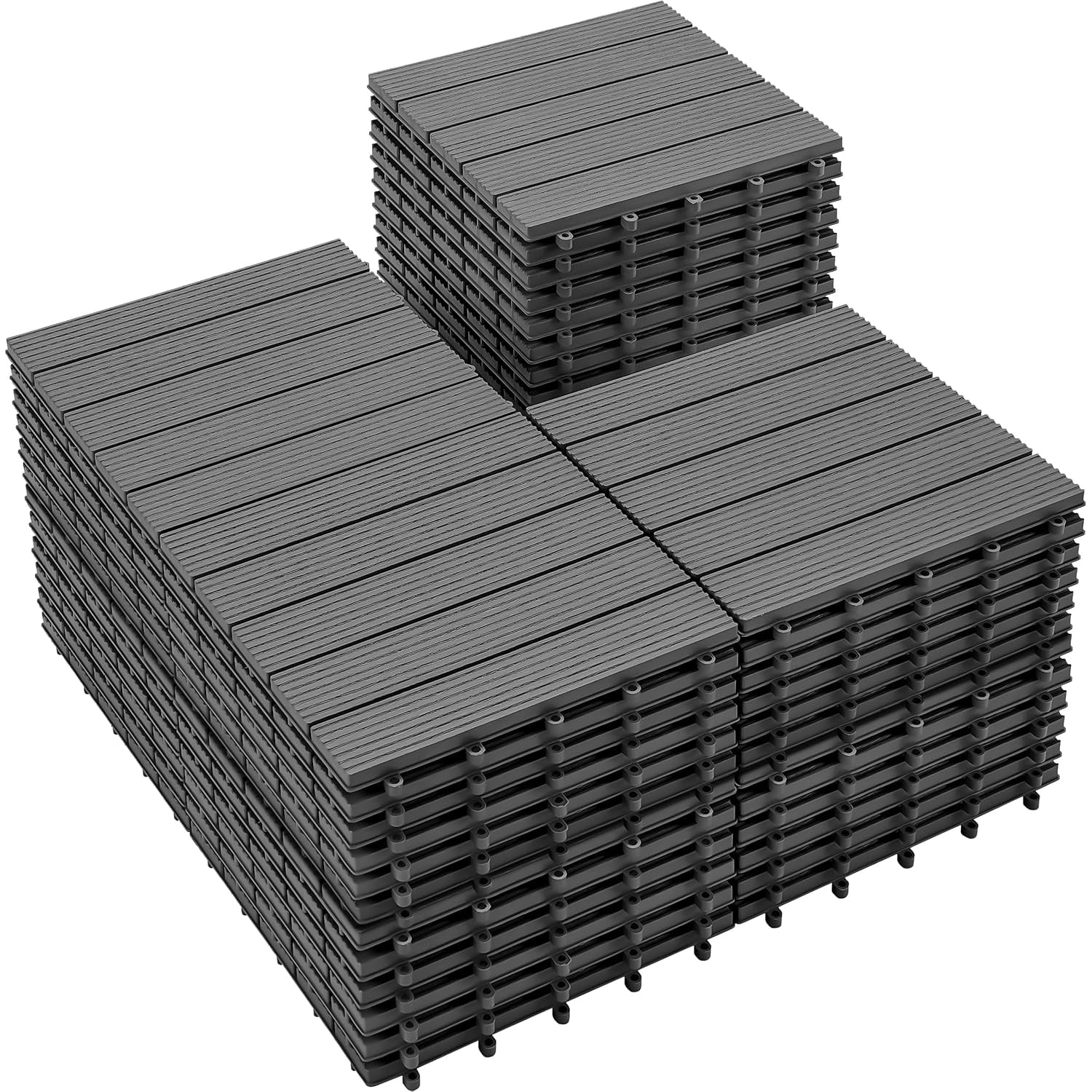 54 pcs Plastic Interlocking Patio Deck Tiles - 12" x 12" Waterproof ...