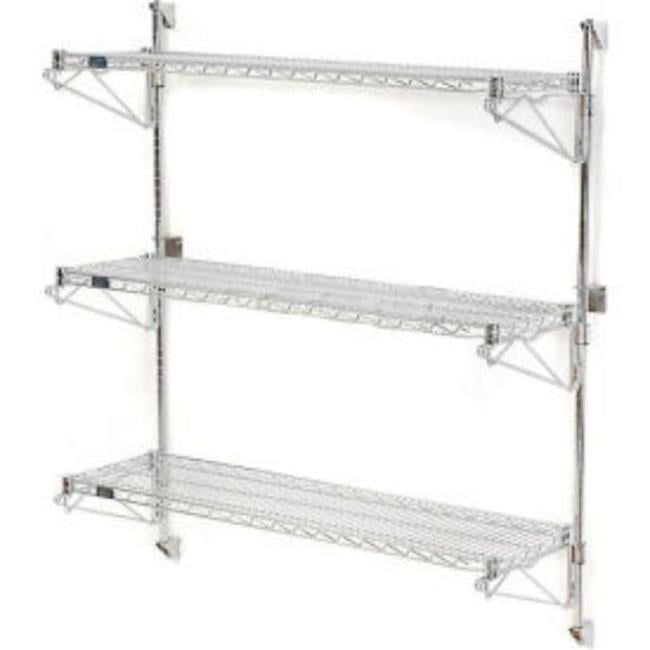 54 x 60 x 18 in. Nexel Poly Green Epoxy Wall Mount 3-Shelf Starter Wire ...