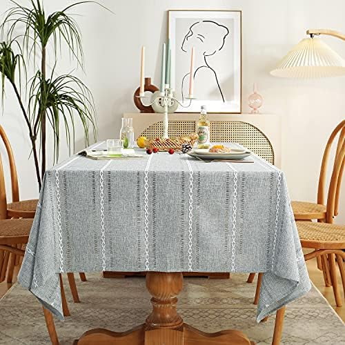54 x 72 inches Farmhouse Style Linen tablecloths, Wrinkle Resistant ...