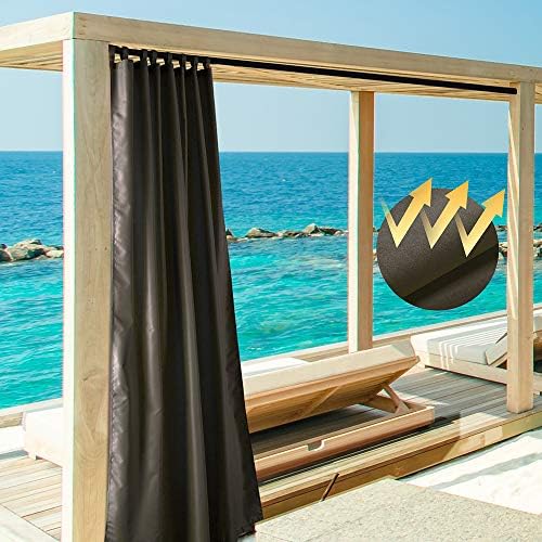 54"x84" Outdoor Curtain Panel Detachable Sticky Tab Top Drape UV30 ...