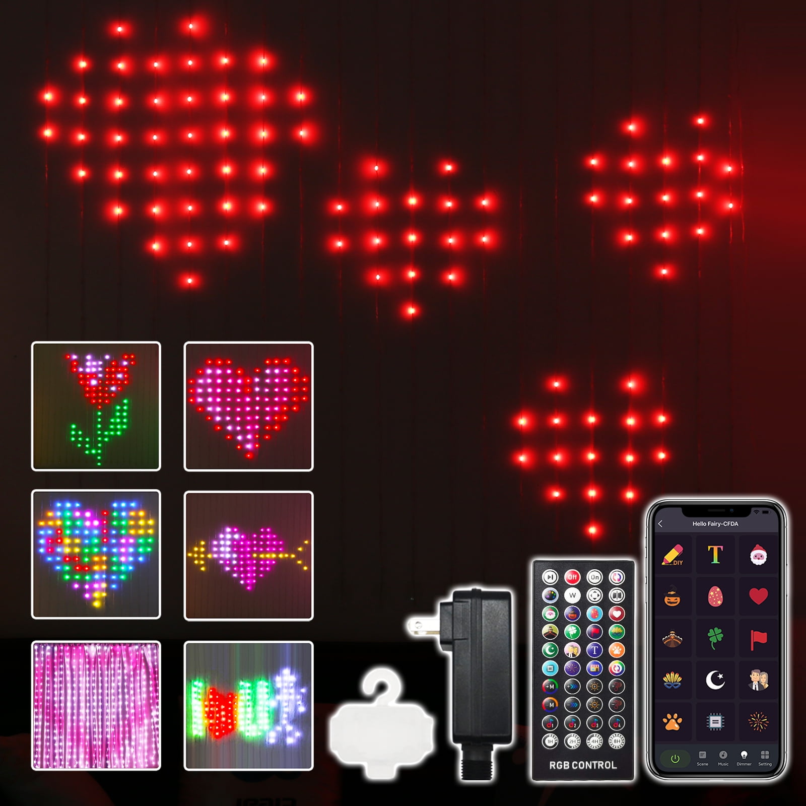 540 Leds Smart WiFi Curtain Lights 4th of July Alexa Dynamic DIY ...