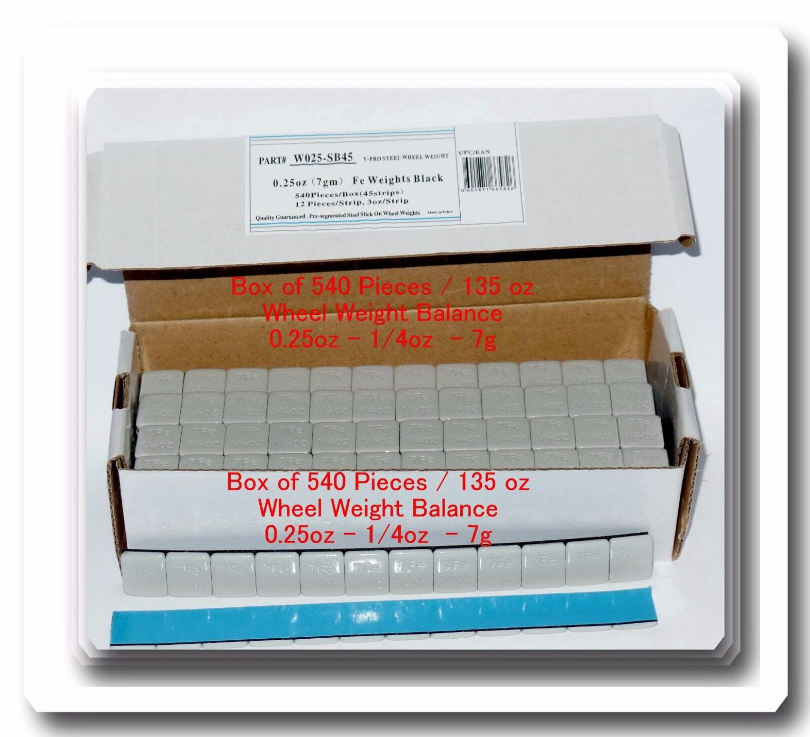 540 pc 0.25 1/4oz stick on wheel weight balance 45 strips total of 135 ...