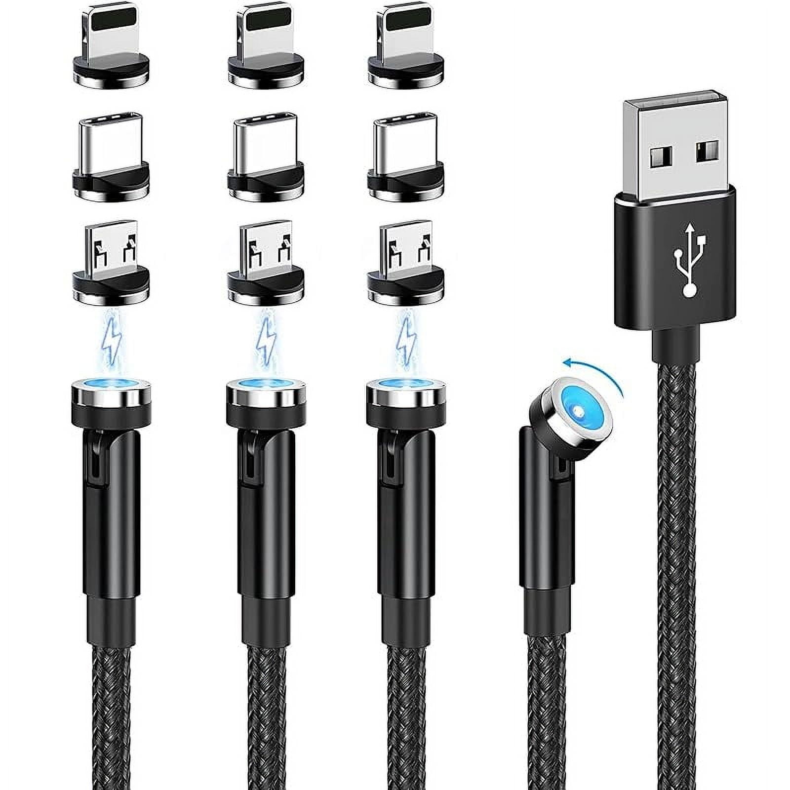 540 ° rotating magnetic charging cable (4 Pack 3/3/6/6ft) USB C ...