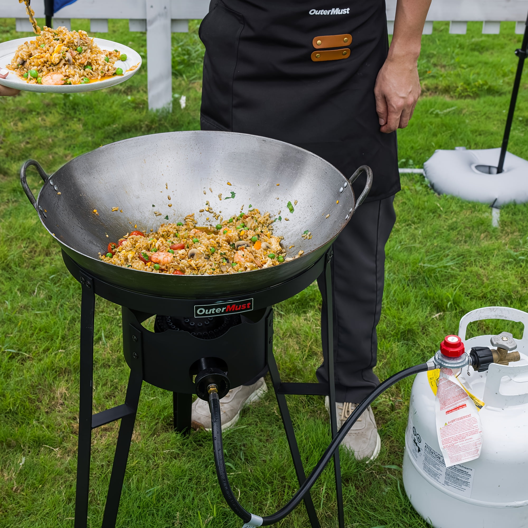 54000 BTU Outdoor Wok Station with Burner, High-Power Wok Kit for ...
