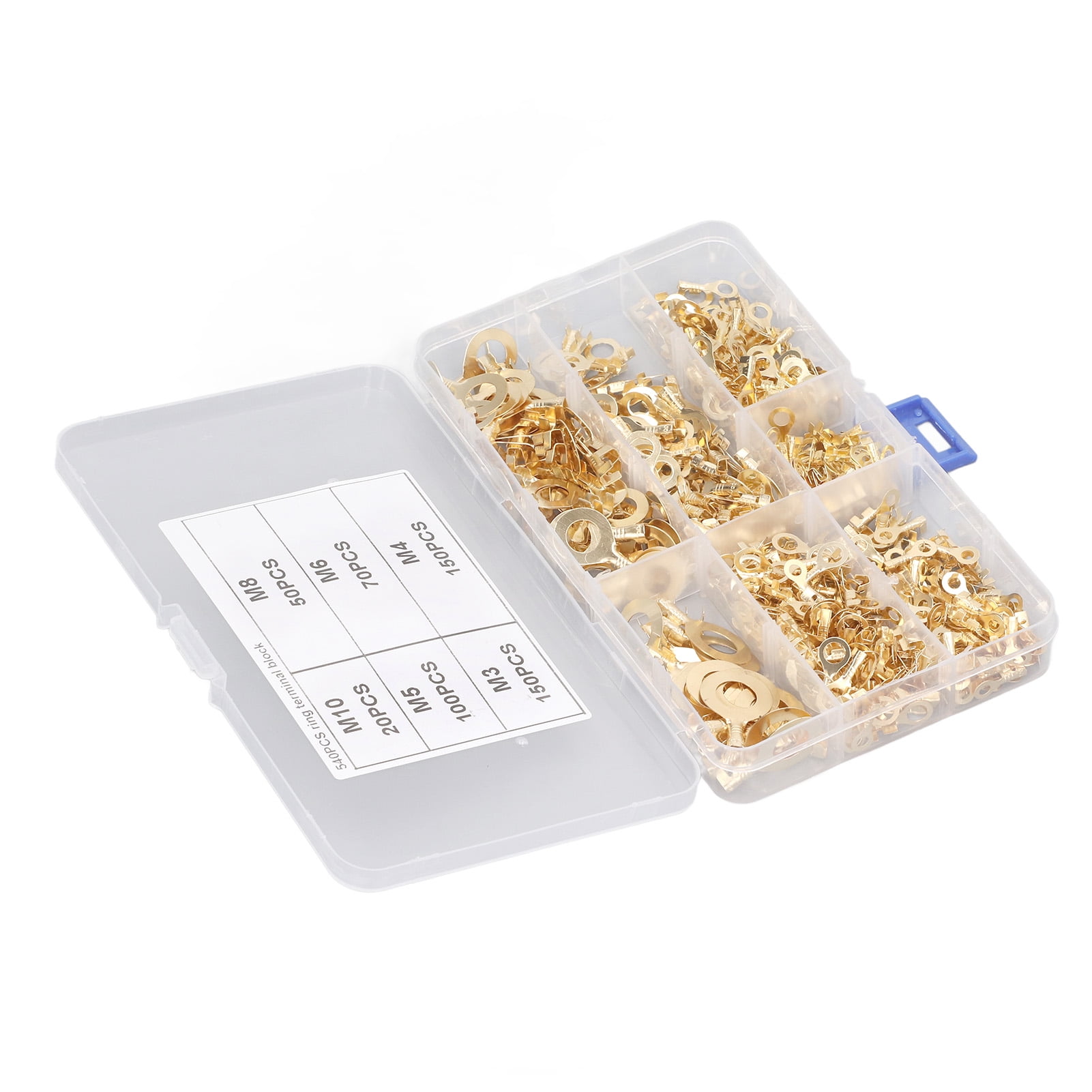 540Pcs Gold Brass Ring Terminal M3 M4 M5 M6 M8 M10 O Shape Wire ...