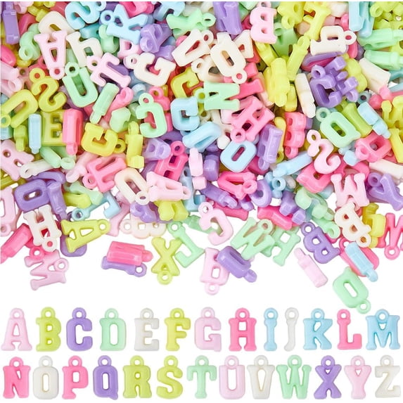 540Pcs Transparent Acrylic Alphabet Charms AB Color Plated Mixed ...