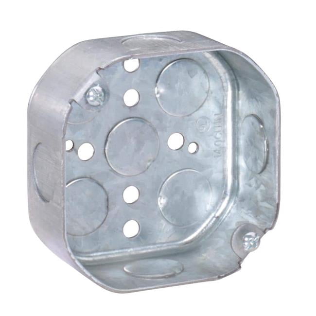 54151-1-2-UPC 4 x 1.5 in. Steel Metallic Octagon Box with KO Bracket ...