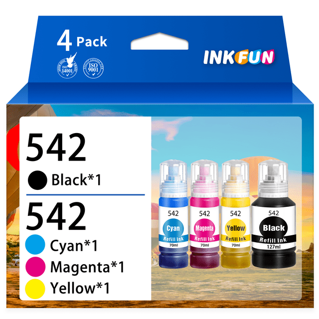 542 Ink Bottle for Epson 542 T542 Refill Ink Bottle for Epson Ecotank ...